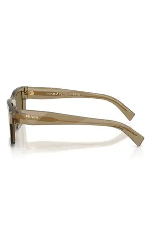 Prada 52mm Rectangular Sunglasses - Terra/terra Bio