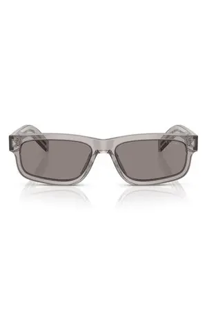 Prada 57mm Rectangular Sunglasses - Hematite/grey