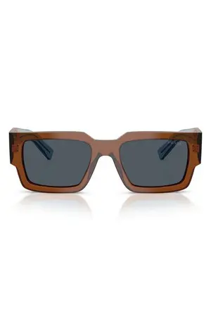 Prada 55mm Rectangular Sunglasses - Chocolate/dark Grey