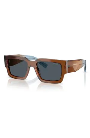 Prada 55mm Rectangular Sunglasses - Chocolate/dark Grey