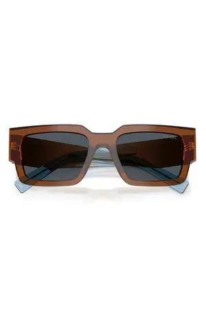 Prada 55mm Rectangular Sunglasses - Chocolate/dark Grey