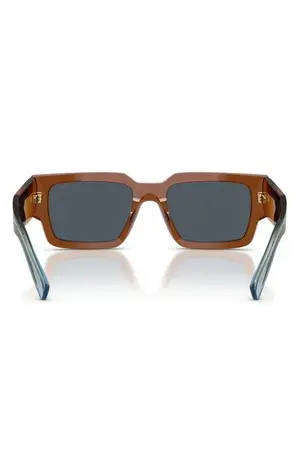 Prada 55mm Rectangular Sunglasses - Chocolate/dark Grey