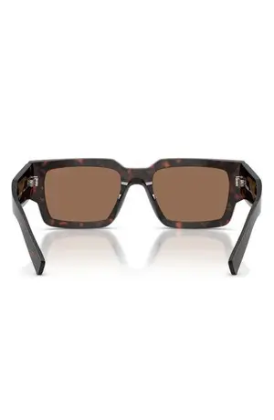 Prada 55mm Rectangular Sunglasses - Root Tortoise/dark Brown
