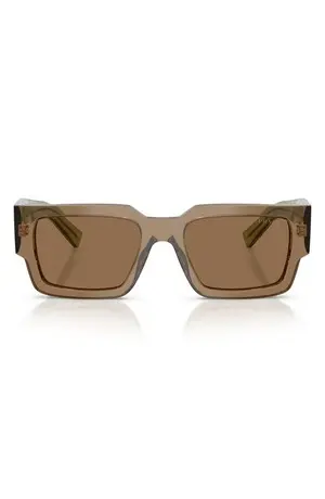 Prada 55mm Rectangular Sunglasses - Terra/light Brown