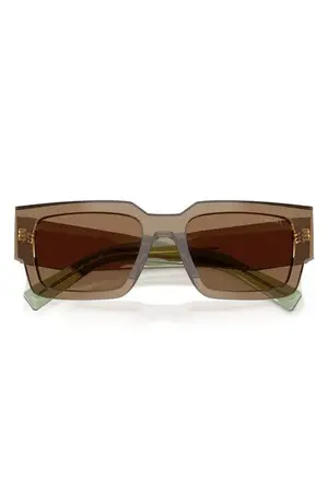 Prada 55mm Rectangular Sunglasses - Terra/light Brown