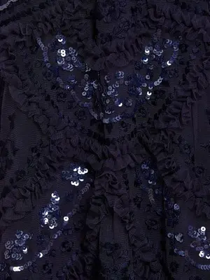 NEEDLE & THREAD Carmen Ruffle Maxi Gown - Navy