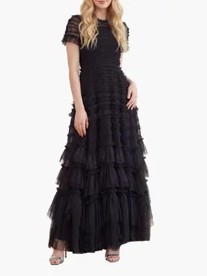 NEEDLE & THREAD Valentine Ruffle Maxi Gown - Graphite