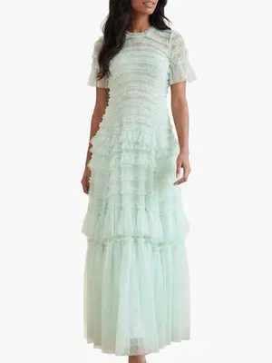 NEEDLE & THREAD Valentine Ruffle Maxi Gown - Soft Mint