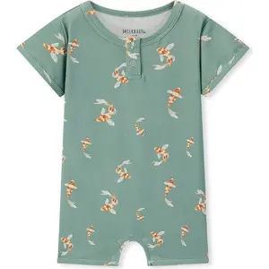 MILKBARN Cotton Stretch Shortall - Swimming Koi