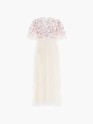NEEDLE & THREAD Rosie Lace Bodice V-neck Ballerina Gown