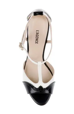 L'Agence Radha T-strap Sandal - Black/white
