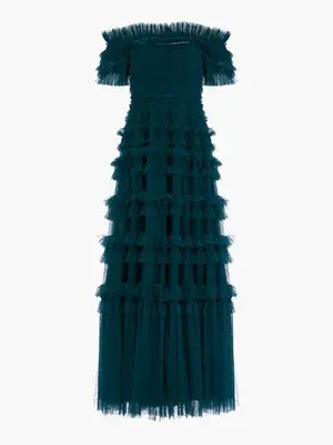 NEEDLE & THREAD Lisette Ruffle Off Shoulder Gown