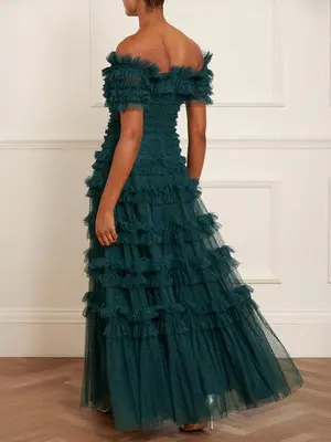 NEEDLE & THREAD Lisette Ruffle Off Shoulder Gown