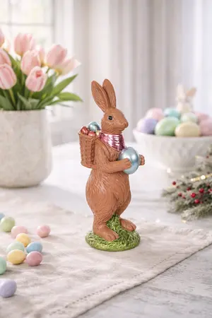GALLERIE II Chocolate Medium Easter Rabbit Figurine - Beige