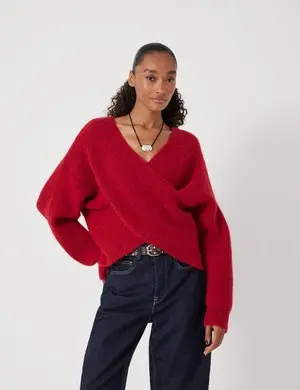 HUSH Wool Blend Jumper - Fiery Red