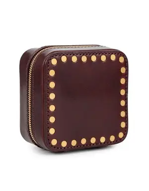 OLD TREND Cube Genuine Leather Compact Jewelry Box - Brown