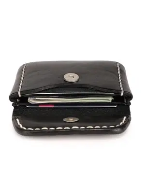 OLD TREND Canna Genuine Leather Compact Card Holder - Black