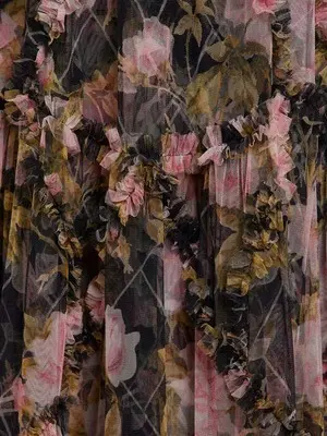 NEEDLE & THREAD English Rose Diamond Ruffle Gown