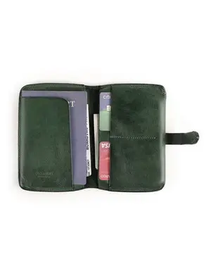 OLD TREND Leeds Genuine Leather Bifold Passport Holder - Kale