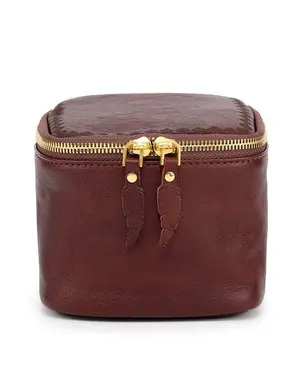 OLD TREND Celosia Genuine Leather Cube Jewelry Case - Brown