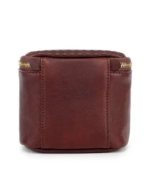 OLD TREND Celosia Genuine Leather Cube Jewelry Case - Brown