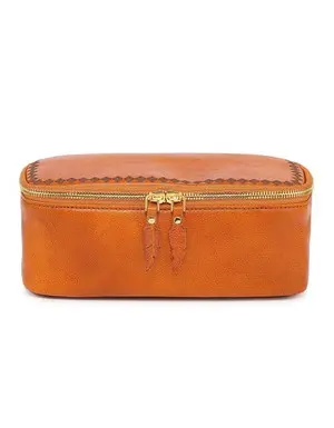 OLD TREND Celosia Genuine Leather Rectangular Jewelry Case - Caramel