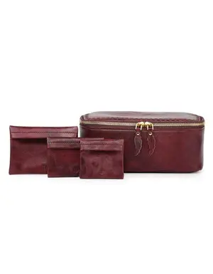 OLD TREND Celosia Genuine Leather Rectangular Jewelry Case - Rusty Red