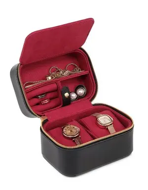 OLD TREND Jewelry And Watch Genuine Leather Travel Box