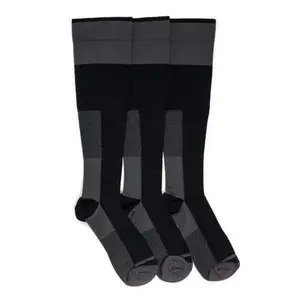 RUFF N TUFF Tall Nylon Blend Compression Socks - Black/grey