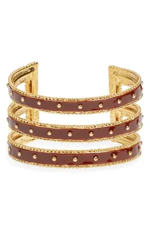 KARINE SULTAN Espresso Split Cuff Bracelet - Gold
