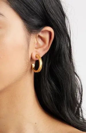 KARINE SULTAN Dotty Hoop Earrings - Gold
