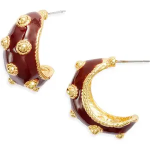 KARINE SULTAN Twisted Beaded Hoop Earrings - Gold