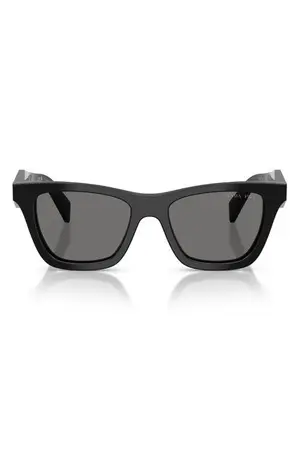 Prada 51mm Polarized Butterfly Sunglasses - Black/dark Grey Polar