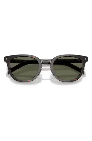 Prada 49mm Polarized Cat Eye Sunglasses - Root Havana/green Polar