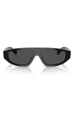 Prada 57mm Irregular Sunglasses - Black/dark Grey
