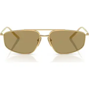 Prada 58mm Pillow Sunglasses - Gold/green Olive