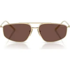 Prada 58mm Pillow Sunglasses - Pale Gold/black Chocolate