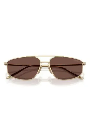 Prada 58mm Pillow Sunglasses - Pale Gold/black Chocolate