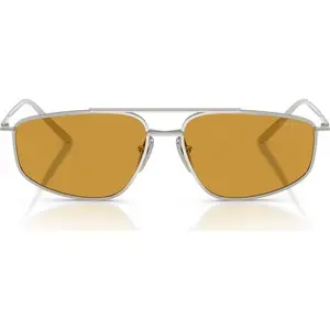 Prada 58mm Pillow Sunglasses - Silver/dark Honey