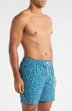 Tommy Bahama Naples Night Schooled Fish Print Swim Trunks