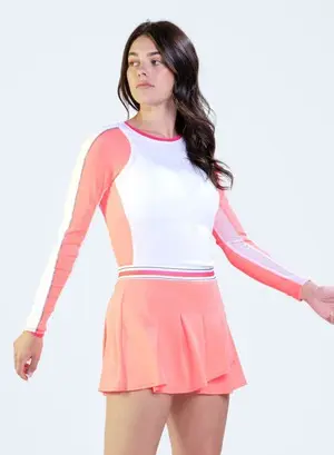 Lucky In Love Topspin Long Sleeve Top - White