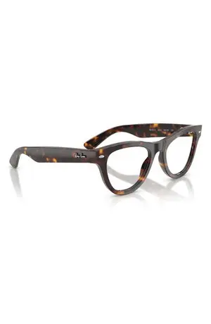 Ray-ban 52mm Cat Eye Optical Glasses - Havana