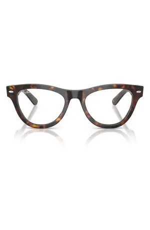 Ray-ban 50mm Square Optical Glasses - Havana