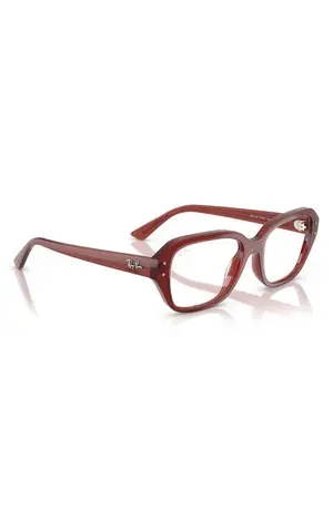 Ray-ban 51mm Square Optical Glasses - Brown