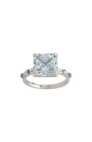 Sterling Forever Princess-cut Cubic Zirconia Ring - Silver