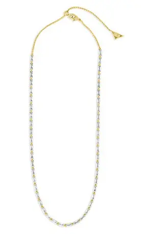 Sterling Forever Modernist Baguette Tennis Necklace - Gold