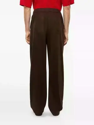 LANEUS Elasticated-waistband Front-pleat Trousers