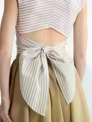 PATOU Striped Sleeveless Top - Neutrals