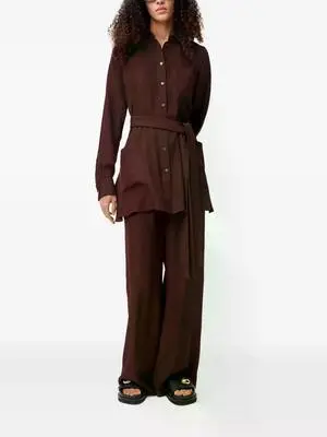 Loewe Belted Silk Blouse - Red