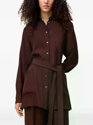 Loewe Belted Silk Blouse - Red